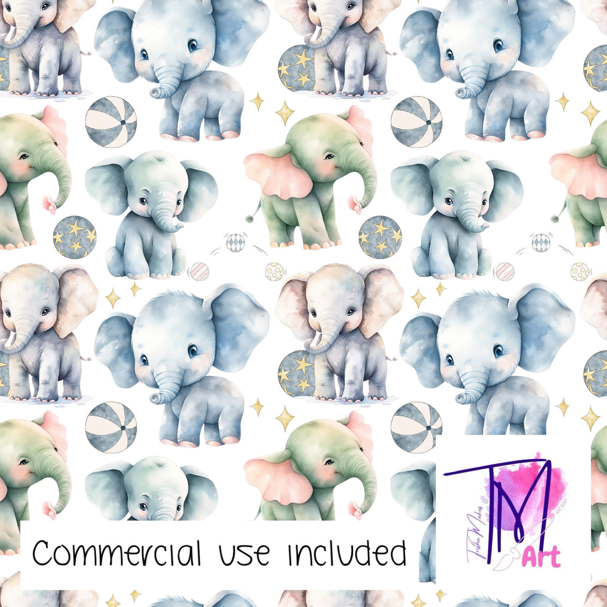 213 - Elephant Show (UNLIMITED) – Fabric by TrishaMakes