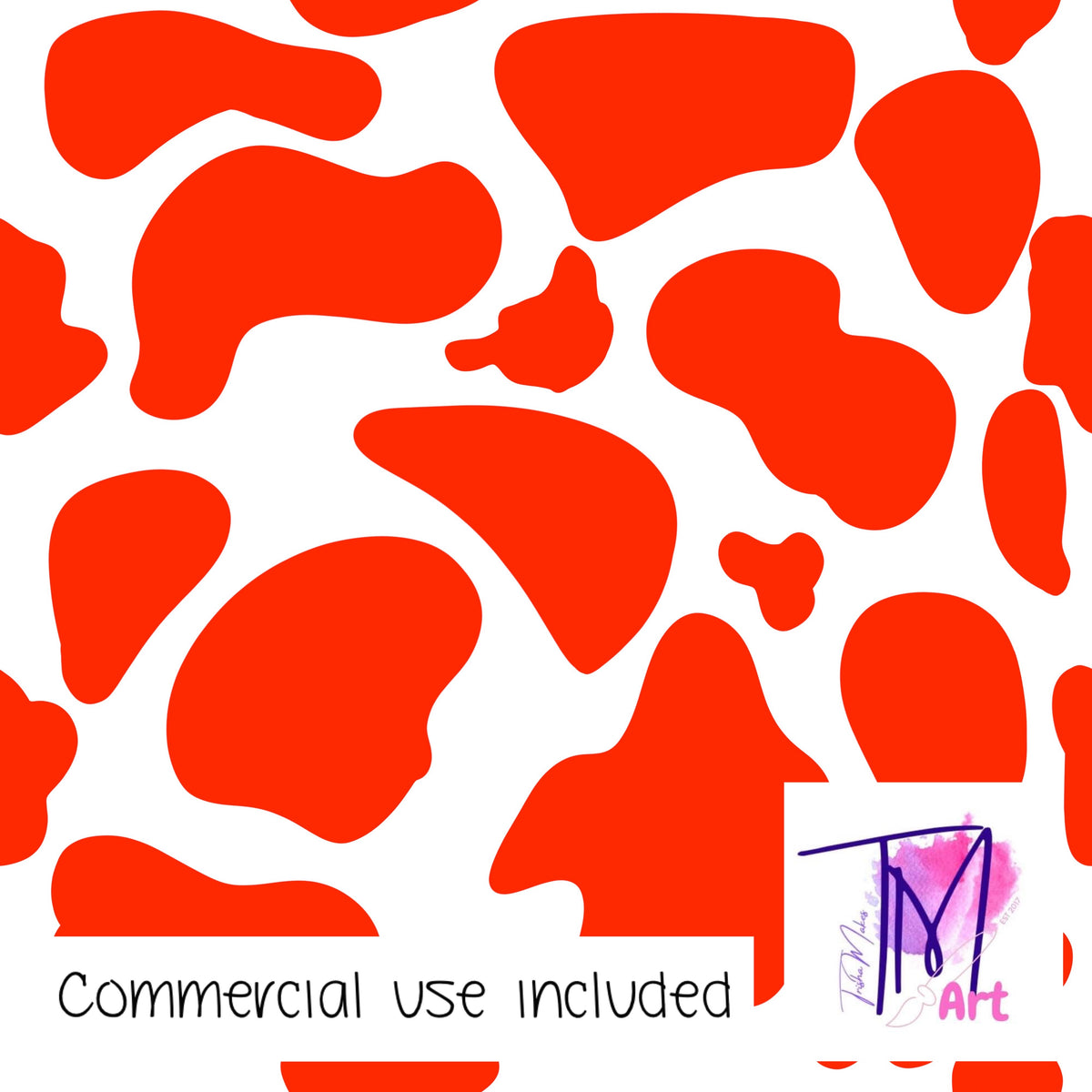 124 Cow Print Red - Seamless Pattern (UNLIMITED) – Fabric by TrishaMakes