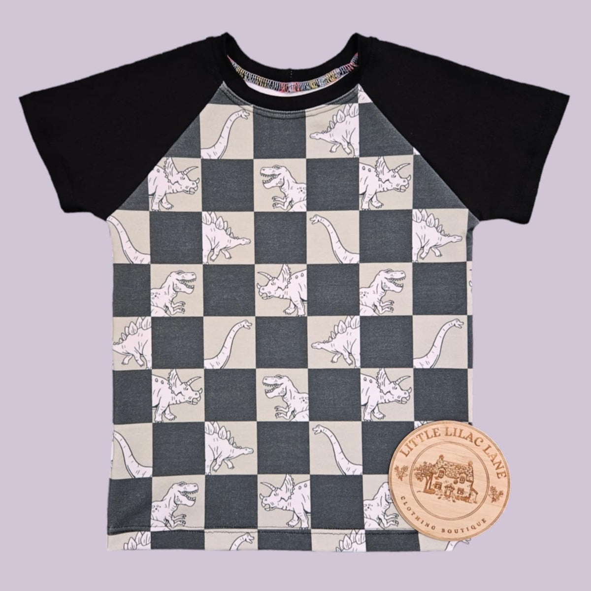 ROUND 50 - Dino Checkers – Fabric by TrishaMakes